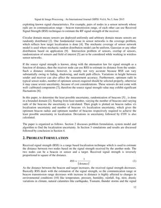 TARGET LOCALIZATION IN WIRELESS SENSOR NETWORKS BASED ON RECEIVED SIGNAL STRENGTH | PDF