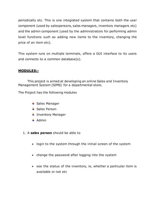 45. online sales and inventory management system | PDF