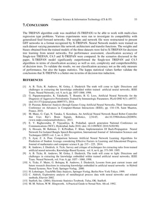 X-TREPAN: A MULTI CLASS REGRESSION AND ADAPTED EXTRACTION OF COMPREHENSIBLE DECISION TREE IN ...