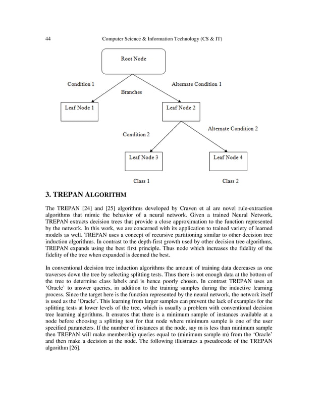 X-TREPAN: A MULTI CLASS REGRESSION AND ADAPTED EXTRACTION OF COMPREHENSIBLE DECISION TREE IN ...