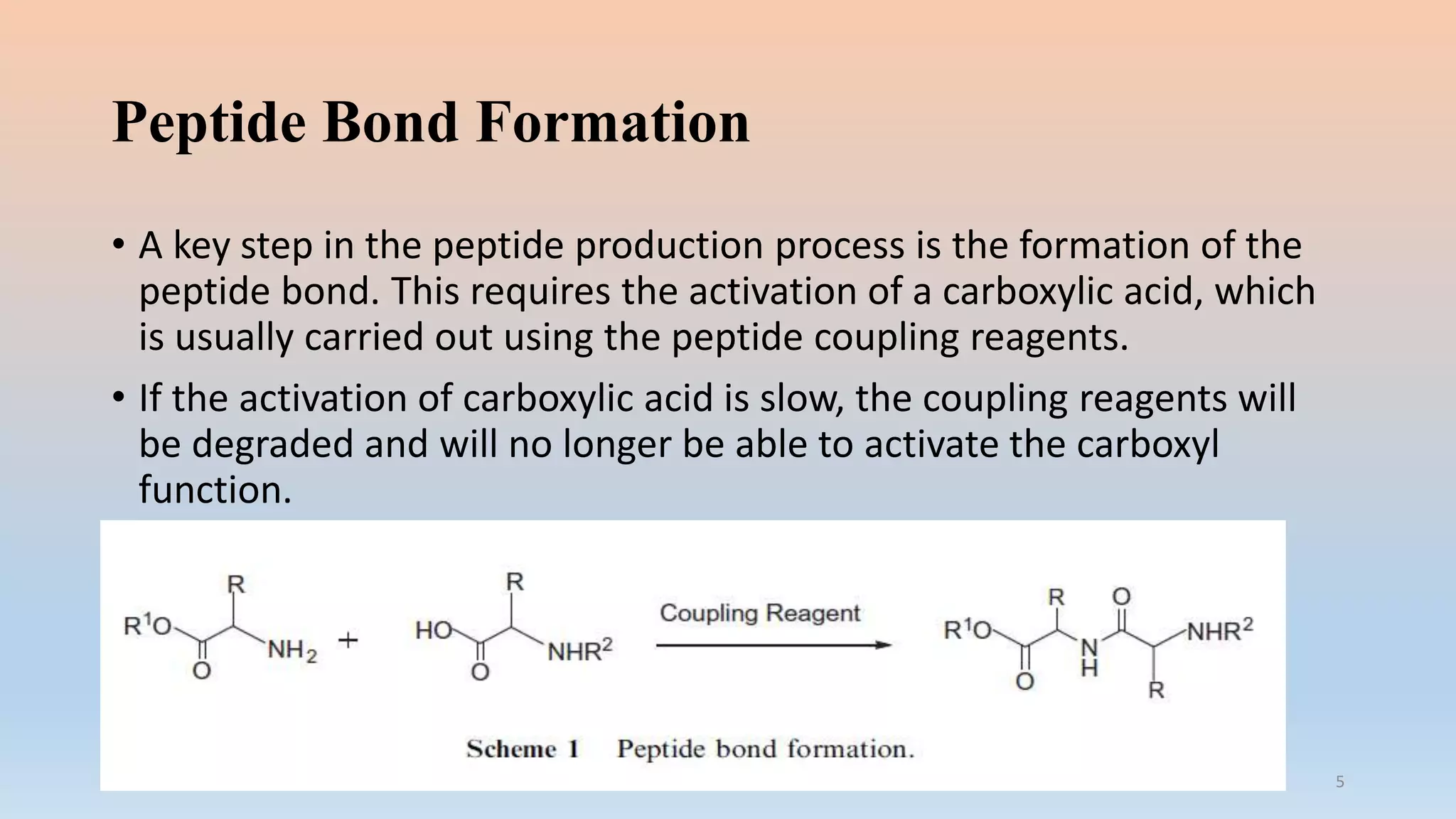 CHEMISTRY OF PEPTIDES [M.PHARM, M.SC, BSC, B.PHARM] | PPTX