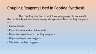 CHEMISTRY OF PEPTIDES [M.PHARM, M.SC, BSC, B.PHARM] | PPTX