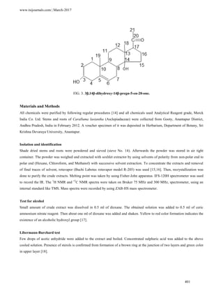 Phytochemical Investigation of Caralluma lasiantha: Isolation of ...