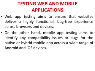 4&5.pptx SOFTWARE TESTING UNIT-4 AND UNIT-5 | PPTX