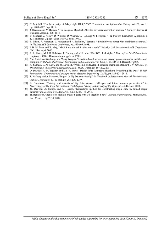 Multi Dimensional Cubic Symmetric Block Cipher Algorithm For Encrypting