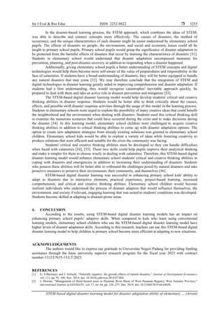 STEM-based digital disaster learning model for disaster adaptation ...