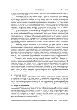 Enhancing learning outcomes through course redesign using self ...