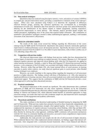 Enhancing learning outcomes through course redesign using self ...
