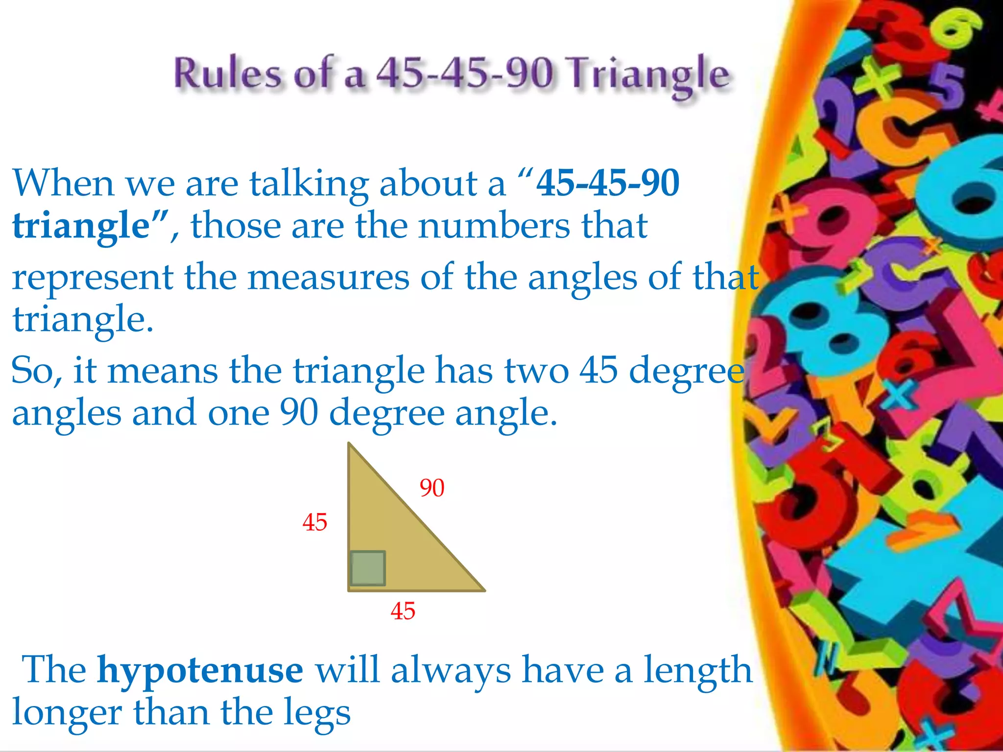 45 45-90 Right Triangle | PPTX
