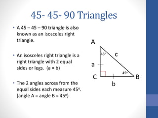45 45 90 Triangle Formula