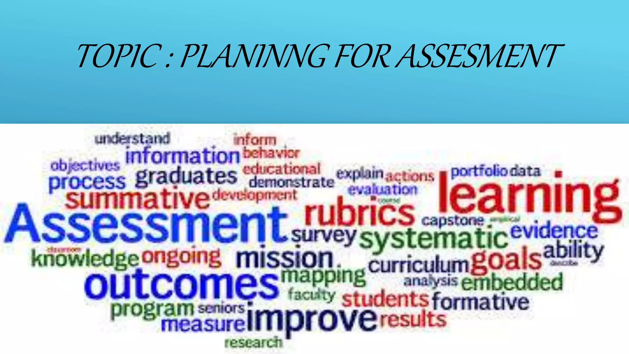 Planning for Assessment | PPTX