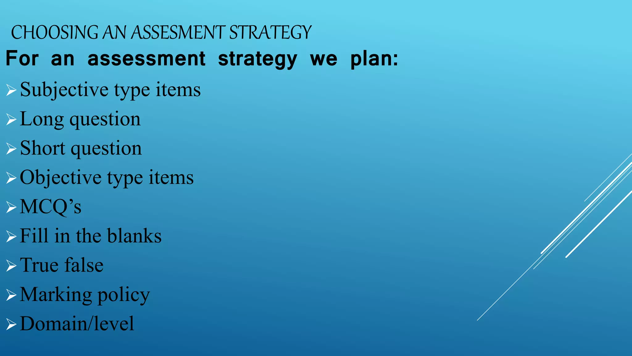 Planning for Assessment | PPTX