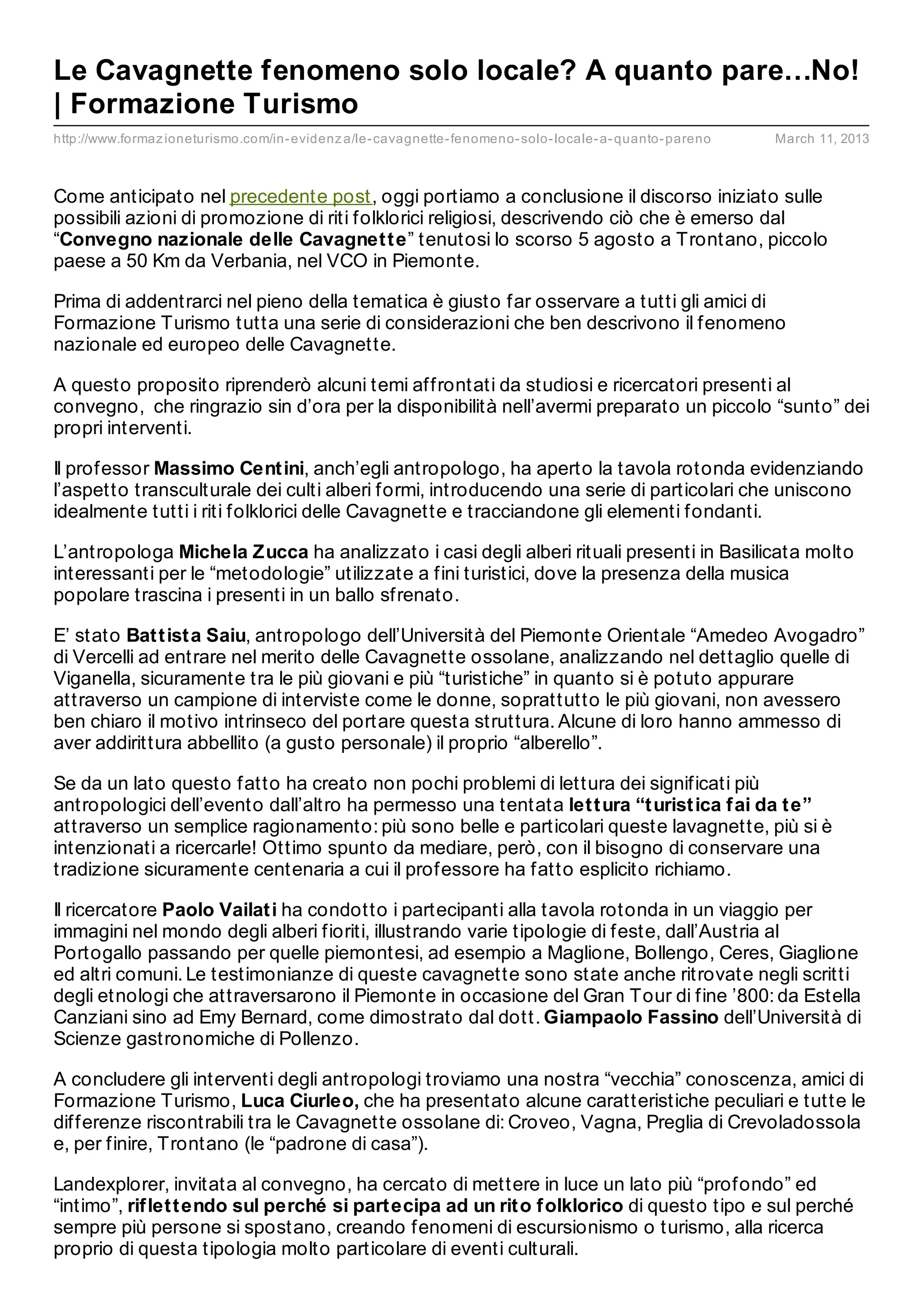 Le Cavagnette fenomeno solo locale? A quanto pare…No! | PDF