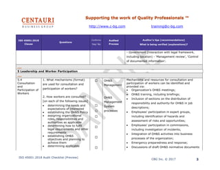 ISO 45001:2018 Audit checklist (preview) | PDF