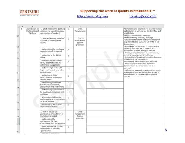 45001.2018.audit.checklist.excel.preview | PDF | Business Accounting ...