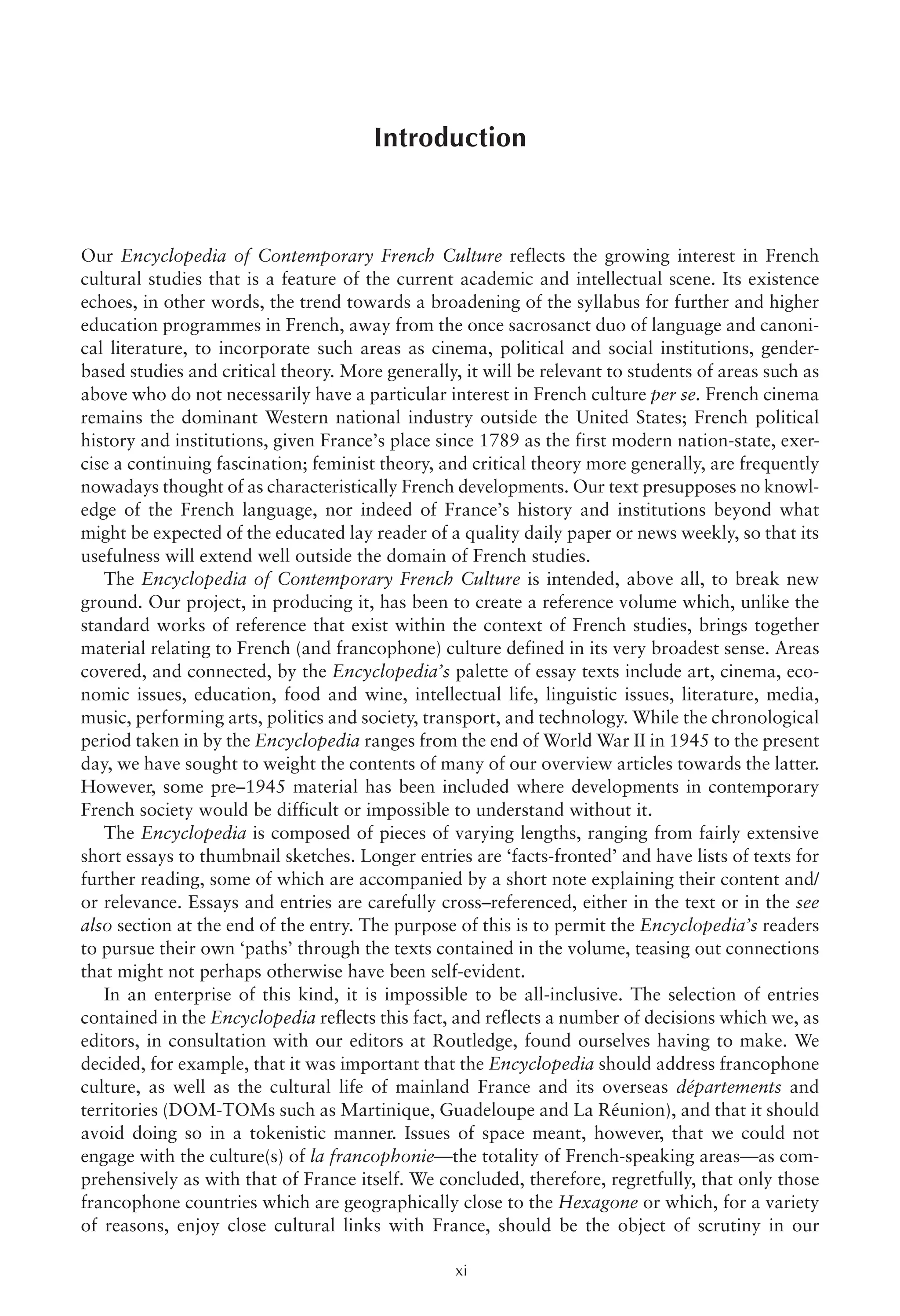 Encyclopedia of Contemporary French Culture Alexandra Hughes | PDF