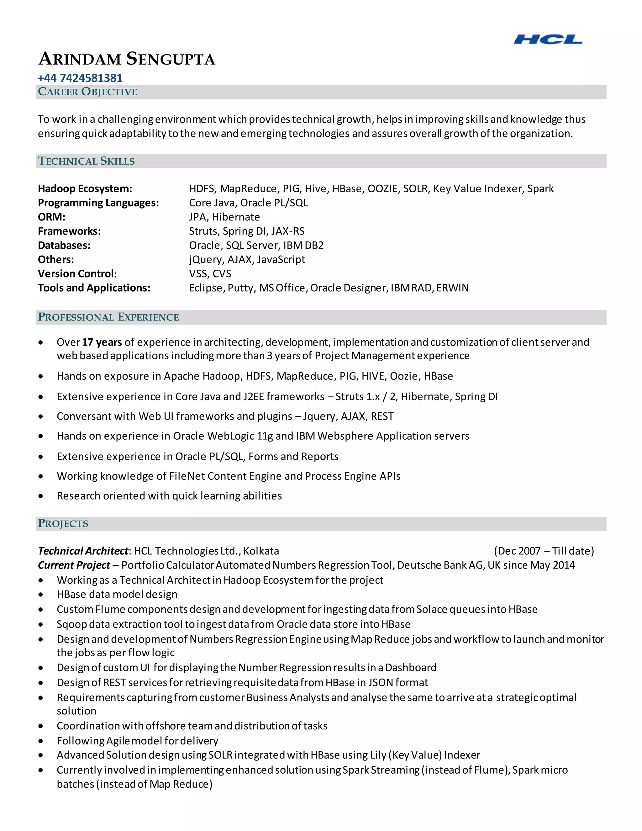 Arindam Sengupta _ Resume | DOCX