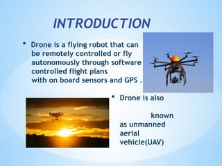 PPT for drones introduction and UAV vahicle | PPT