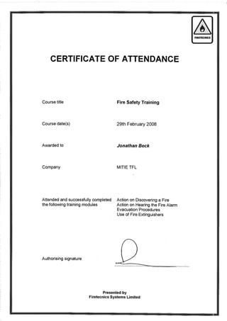 TfL fire safety training | PDF