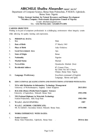 CURRICULUM VITAE LATEST | DOCX