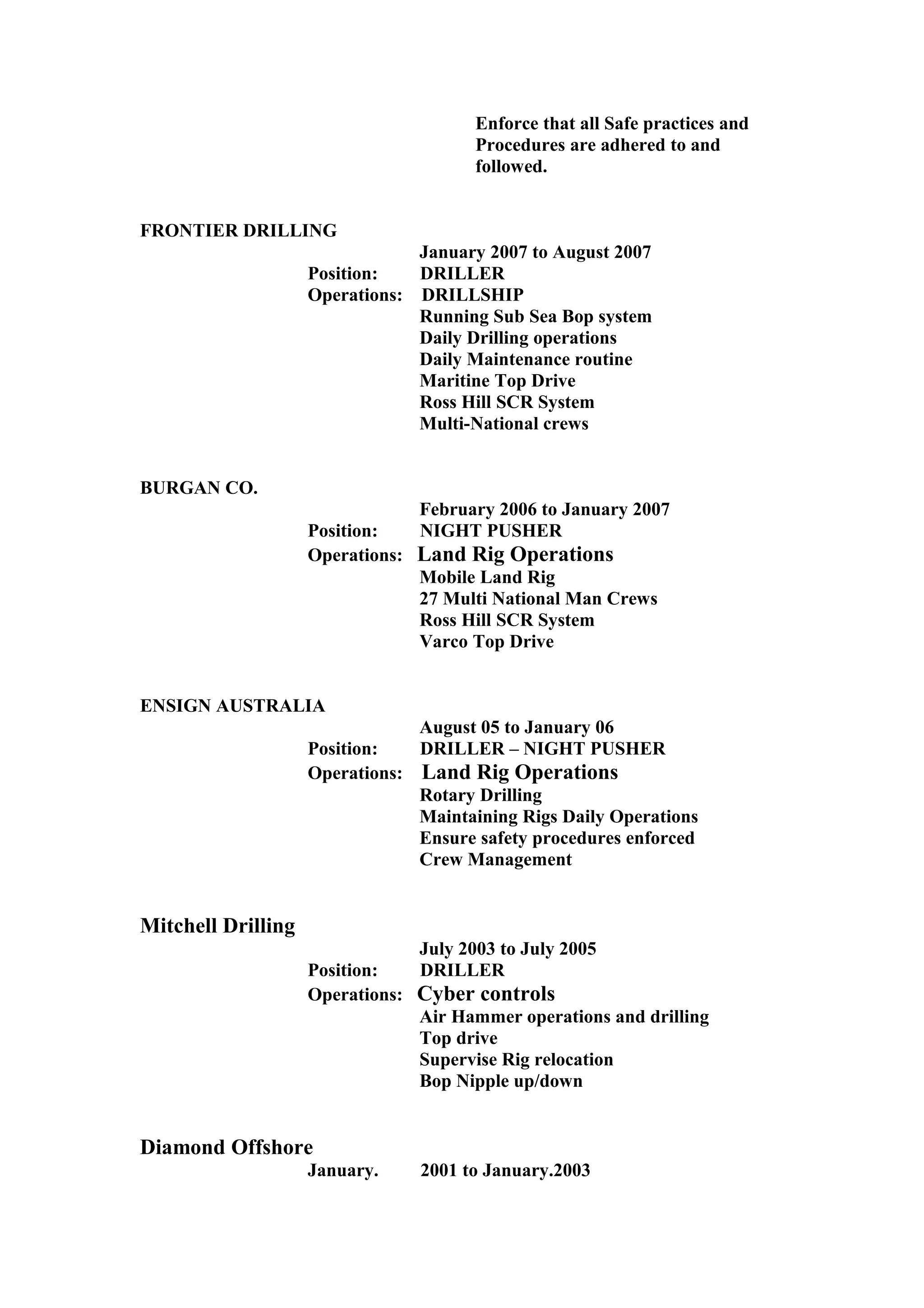 Gary Horton Resume | DOC | Scuba Diving | Extreme Sports