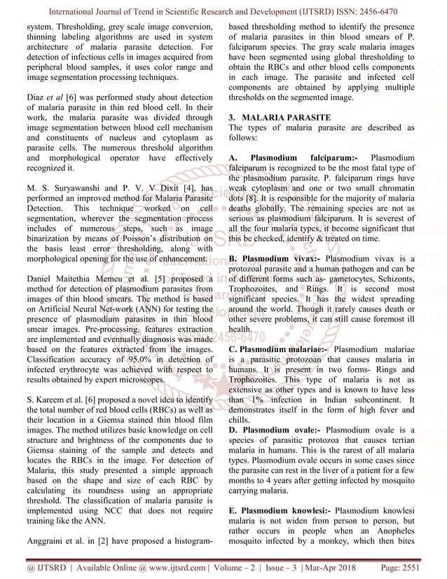 Implementation of Malaria Parasite Detection System Using Image Processing | PDF