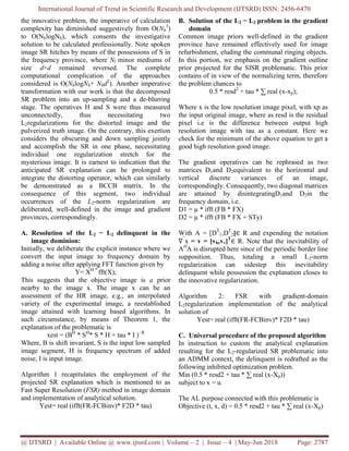 Single Image Super-Resolution Using Analytical Solution for L2-L2 Algorithm | PDF