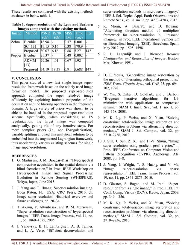 Single Image Super-Resolution Using Analytical Solution for L2-L2 Algorithm | PDF