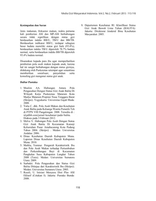 HUBUNGAN POLA ASUH MAKAN OLEH IBU BUKAN PEKERJA DENGAN STATUS GIZI ...