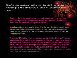 Consciousness & Neuroscience Francis Crick & Christof Koch | PPT ...