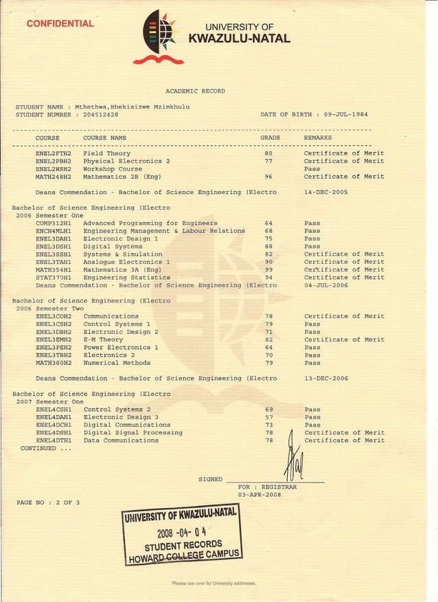 Academic Record | PDF | Undergraduate Education | College Education