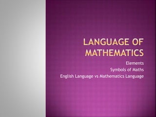 Math Symbols and Translating Between Math and English Languages | PPT