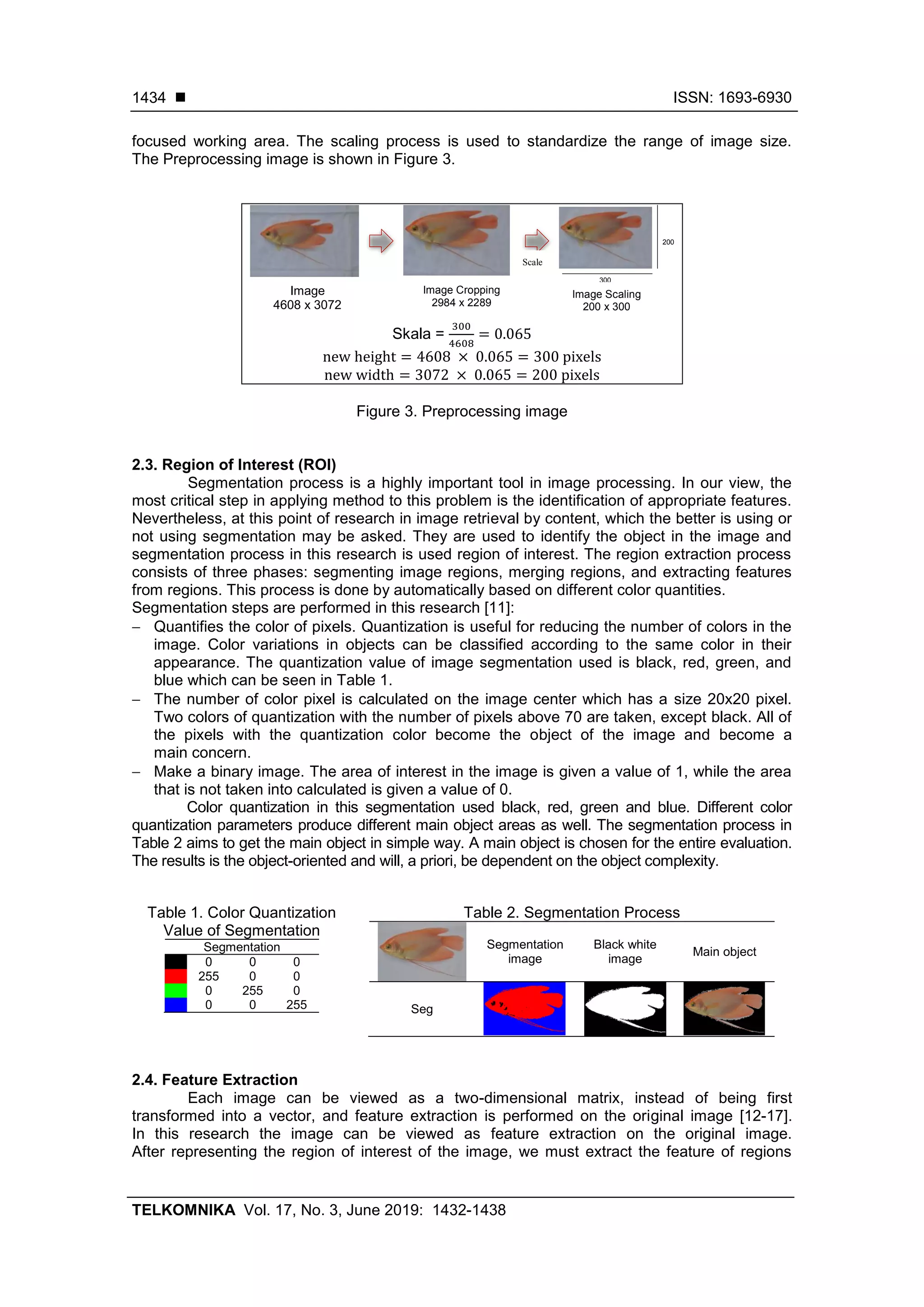Region of interest and color moment method for freshwater fish identification | PDF | Photo ...