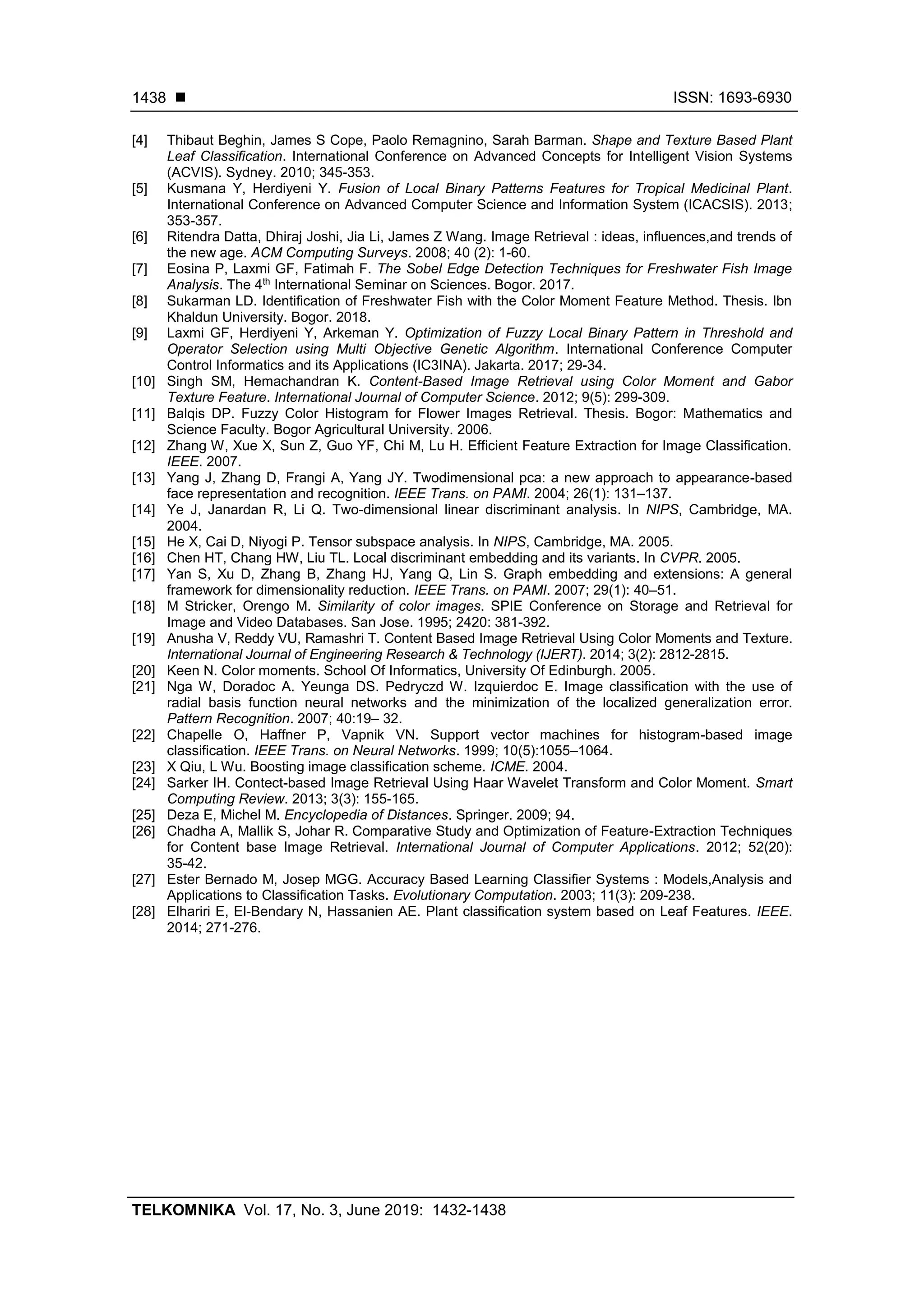 Region of interest and color moment method for freshwater fish ...