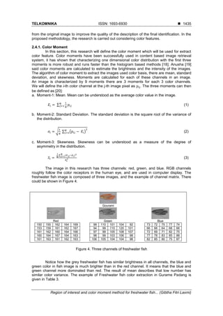 Region of interest and color moment method for freshwater fish identification | PDF | Photo ...