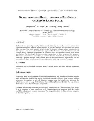 DETECTION AND REFACTORING OF BAD SMELL CAUSED BY LARGE SCALE | PDF