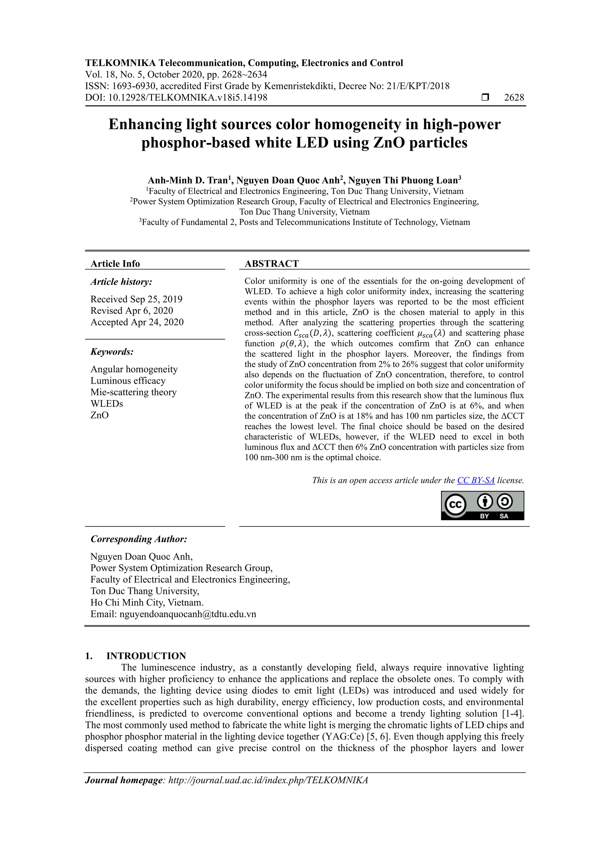 Enhancing Light Sources Color Homogeneity In High Power Phosphor Based White Led Using Zno 0046