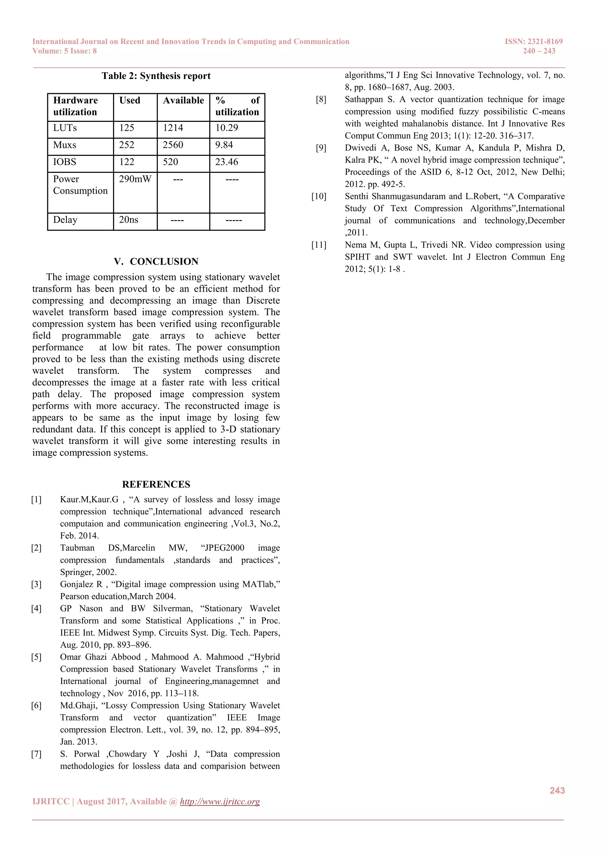 An Energy Efficient and High Speed Image Compression System Using ...