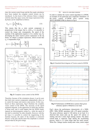 Simulation of Vector Controlled Adjustable Speed System of Doubly Fed Induction Machine | PDF