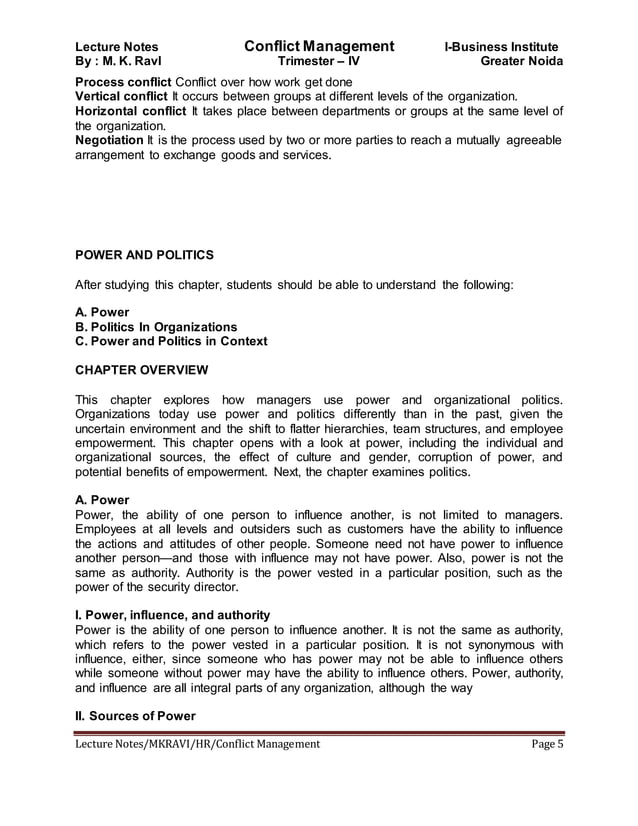 45182983 lecture-notes-conflict-mgt-2 | DOC