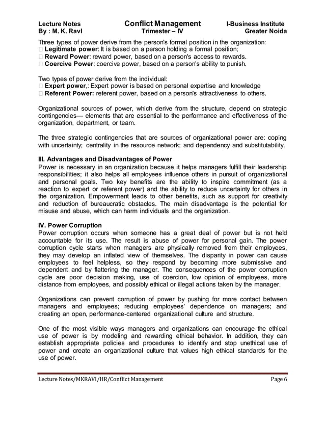 45182983 lecture-notes-conflict-mgt-2 | DOC