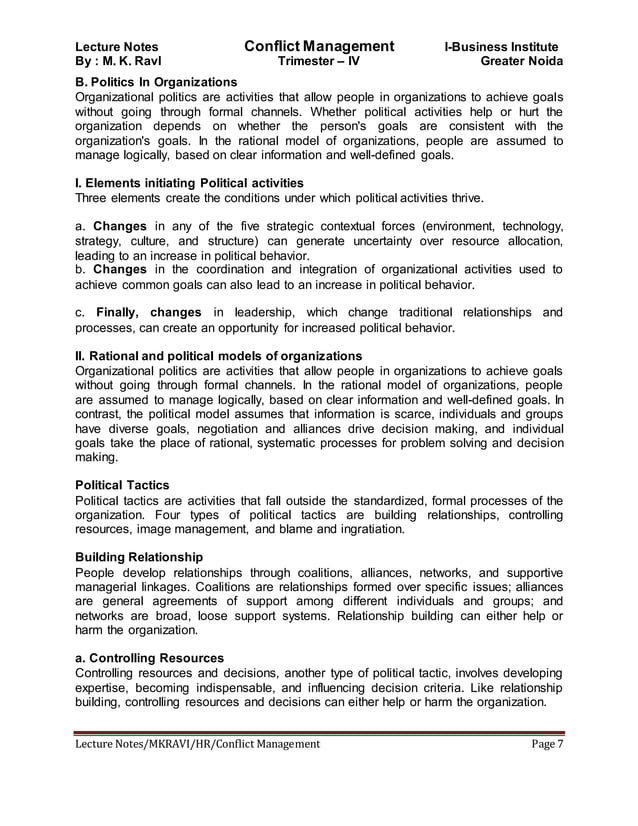 45182983 lecture-notes-conflict-mgt-2 | DOC