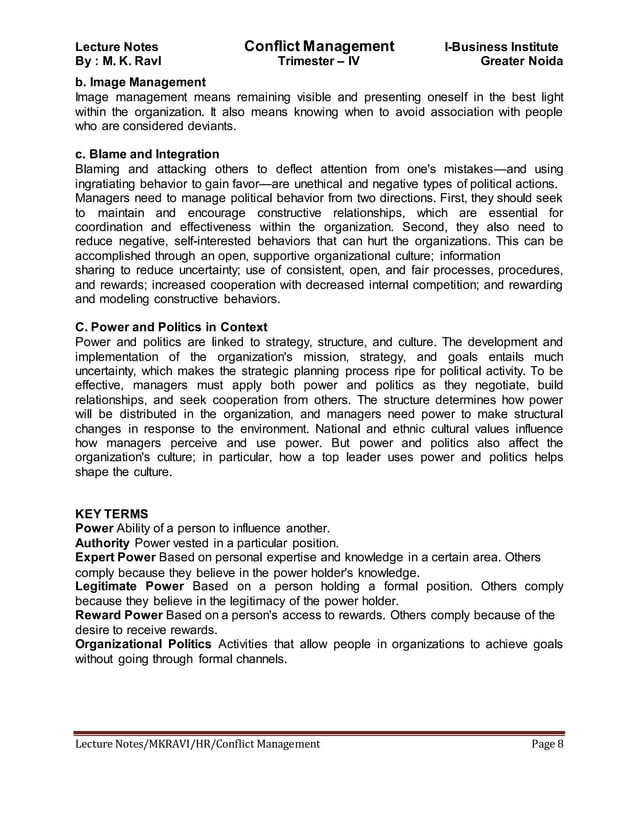45182983 lecture-notes-conflict-mgt-2 | DOC