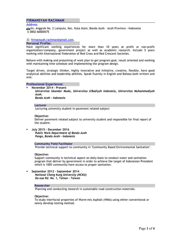 Firmansyah Rachman's CV | PDF
