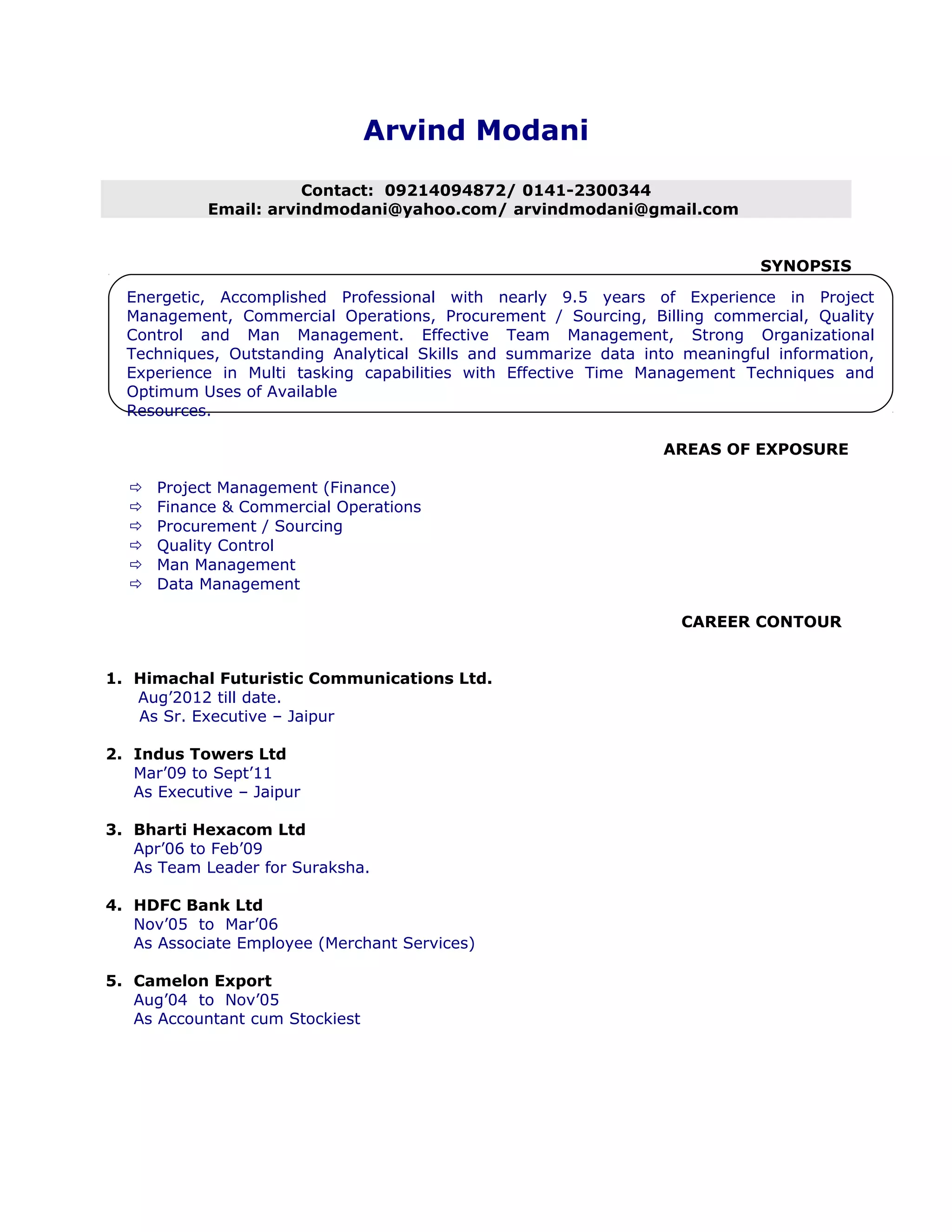 Arvind_Resume_Updated | PDF