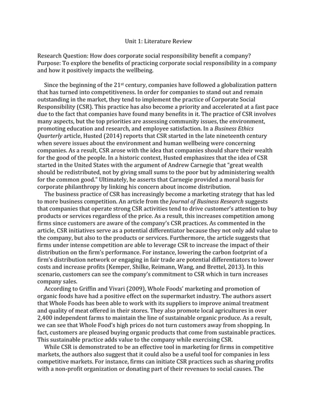 Literature Review- unit 1 | PDF