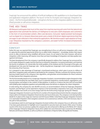 SnapLogic unveils machine-learning-driven integration assistant | PDF