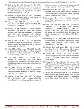 Seasonal Dynamics of Arbuscular Mycorrhizal Fungi, Glomalin and Soil Properties in ...