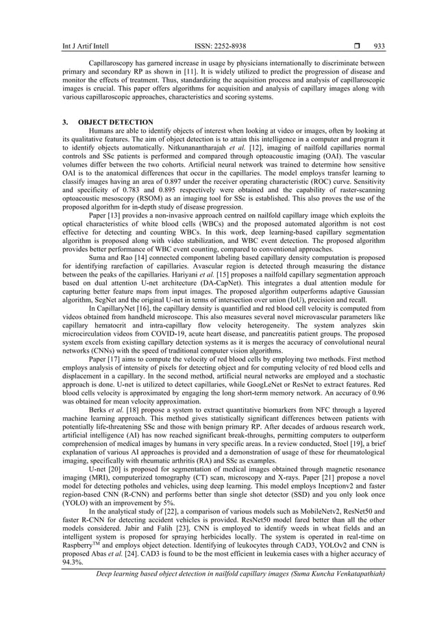Deep Learning Based Object Detection In Nailfold Capillary Images Pdf