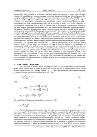 A four-element UWB MIMO antenna using SRRs for application in satellite communications | PDF